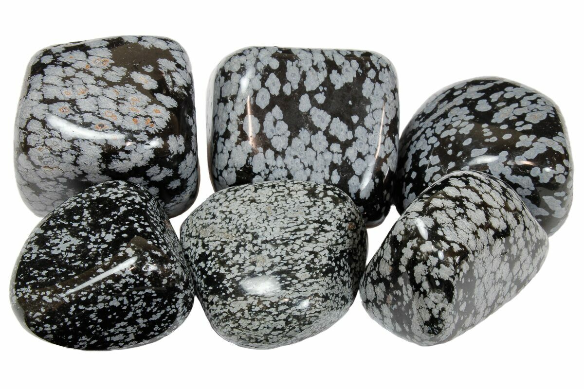 Large Tumbled Snowflake Obsidian - 1 1/2" Size For Sale - FossilEra.com