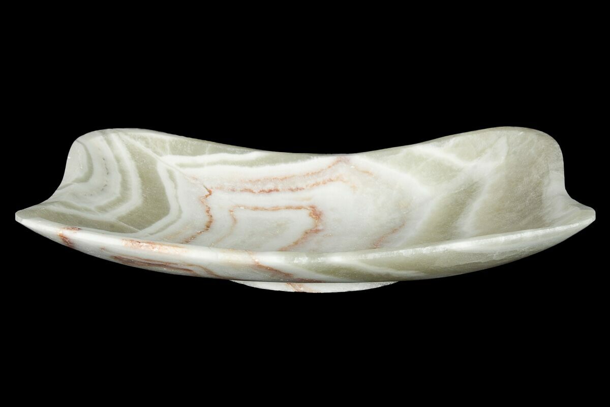 8.3" Polished Banded Onyx (Aragonite) Decorative Rectangular Dishes For ...