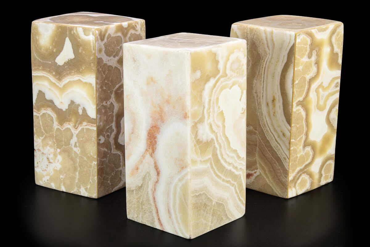 12" Tall Banded Onyx (Aragonite) Rectangular Lamp - Includes Light For ...