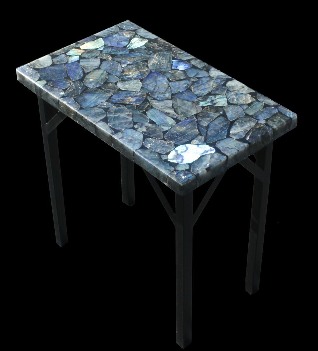 20 x 12" Labradorite End Table With Powder Coated Base For Sale (#52940 ...