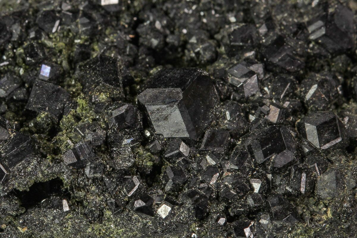 3.2" Black Andradite (Melanite) Garnet Cluster with Biotite - Morocco ...