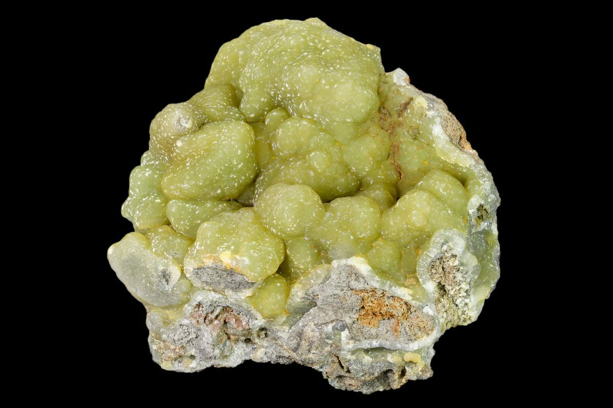 3.9" Sparkling, Botryoidal Yellow-Green Smithsonite - China (#161527 ...