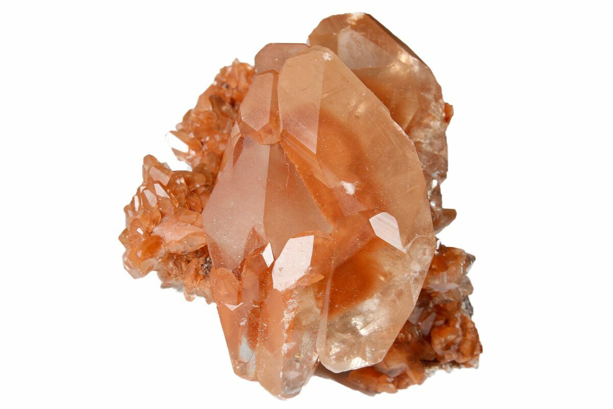 2" Calcite Crystal Cluster with Hematite Phantoms - Fluorescent ...