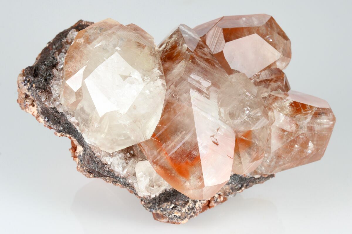 3.6" Calcite Crystal Cluster with Hematite Inclusions - Fluorescent ...