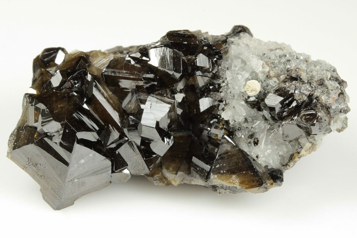 2.4" Gemmy Cassiterite Crystals With Quartz - Viloco Mine, Bolivia ...