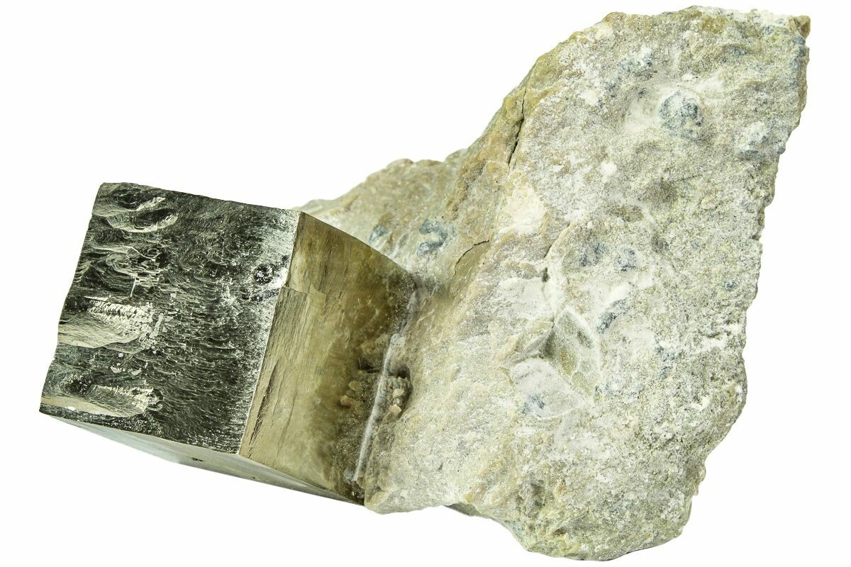 .85" Natural Pyrite Cube In Rock - Navajun, Spain (#211386) For Sale ...