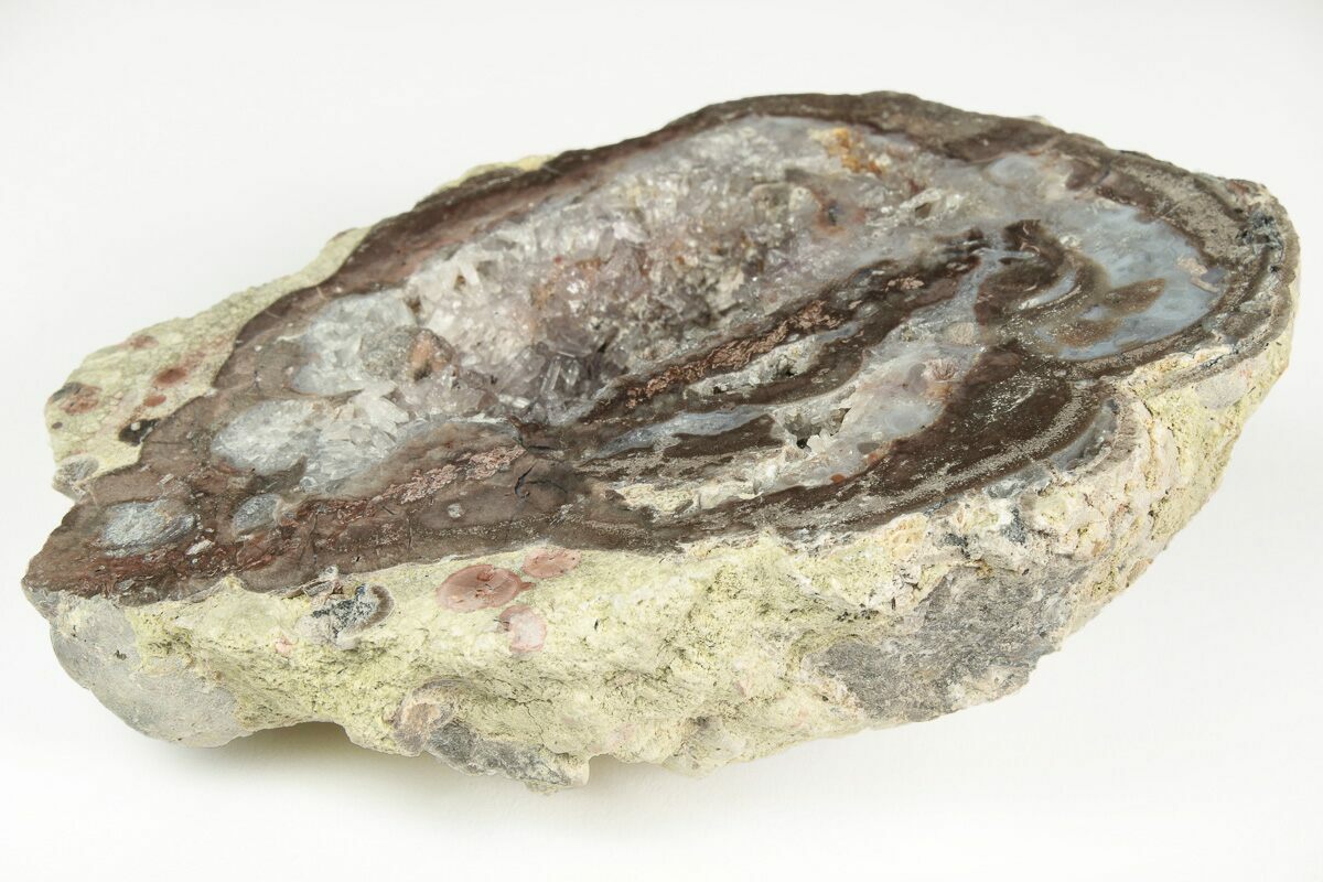 3.95" Las Choyas "Coconut" Geode Half with Quartz & Chalcedony - Mexico ...