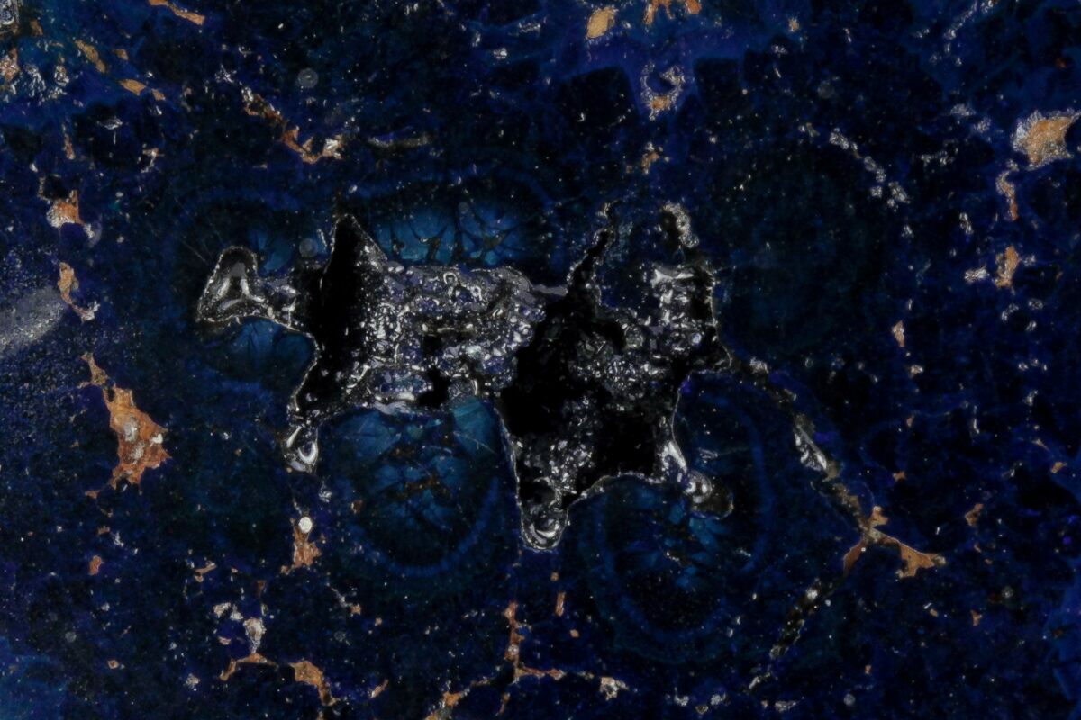 1.42" Vivid Blue, Cut/Polished Azurite Nodule Slice - Siberia (#209510 ...