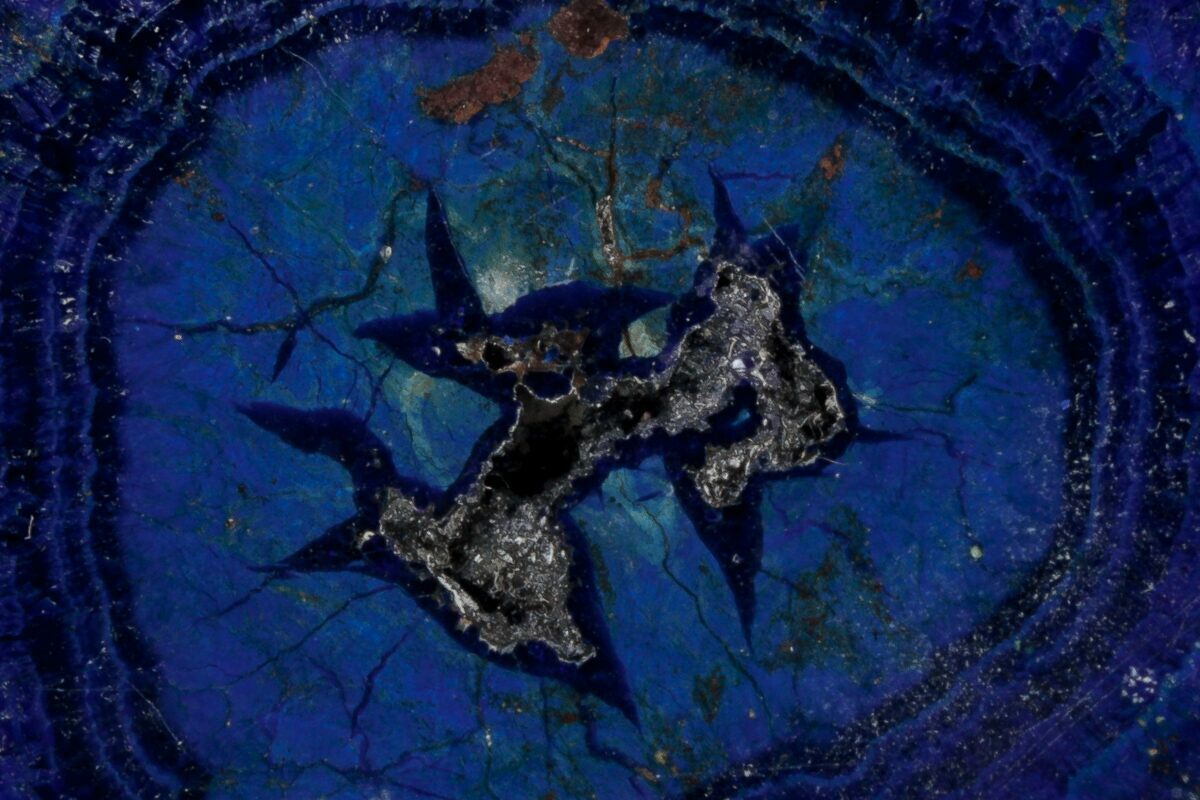 1.4" Vivid Blue, Cut/Polished Azurite Nodule Slice - Siberia (#209526 ...