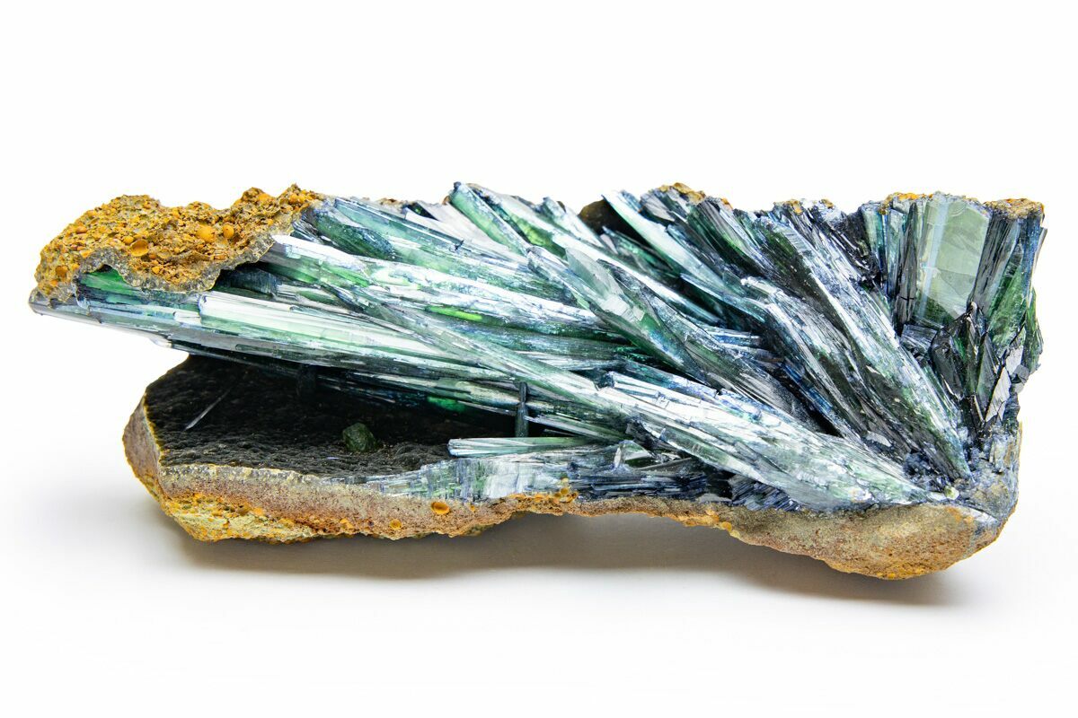 6" Gemmy, Emerald-Green Vivianite Crystal Cluster - Brazil (#218212 ...