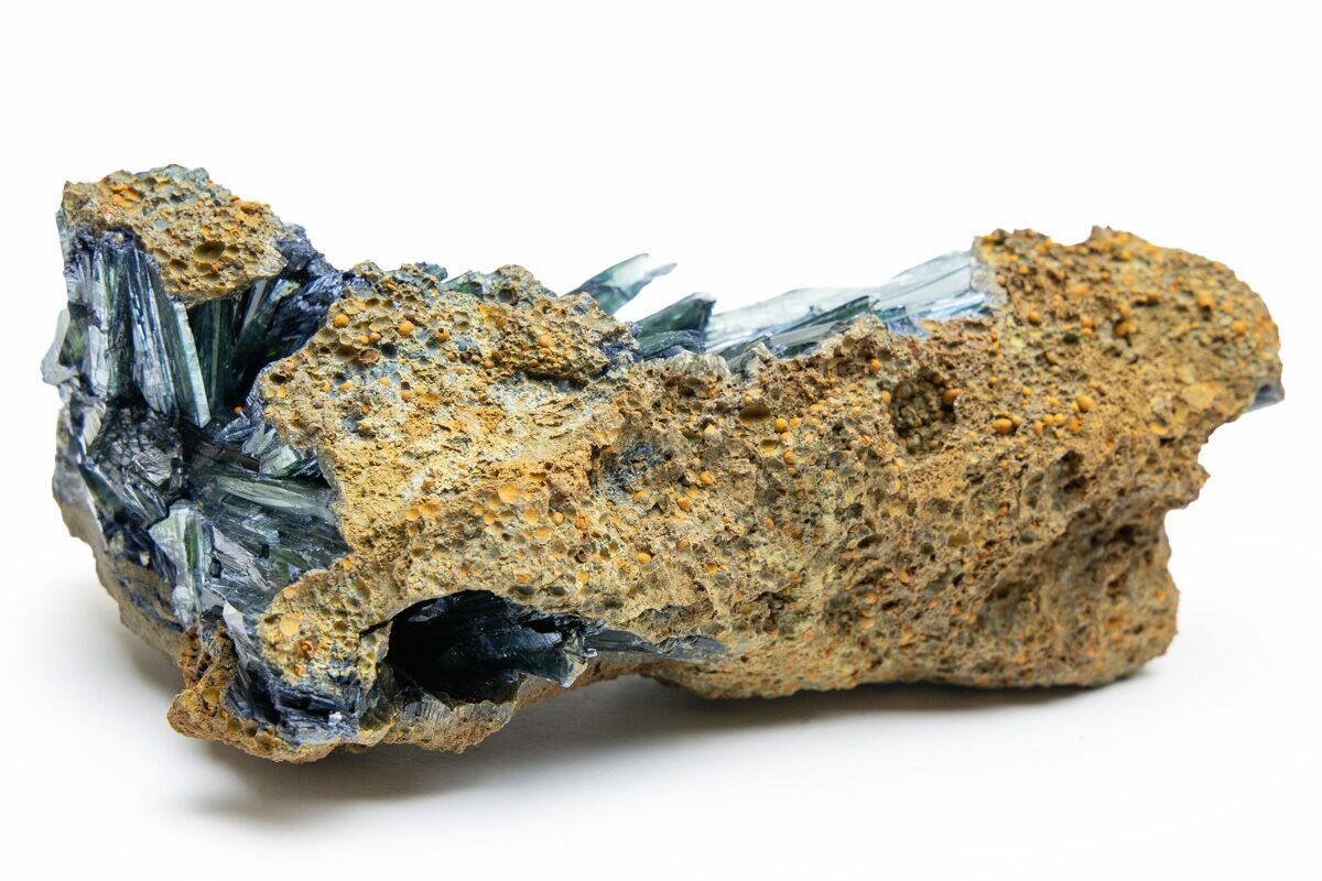 6" Gemmy, Emerald-Green Vivianite Crystal Cluster - Brazil (#218212 ...