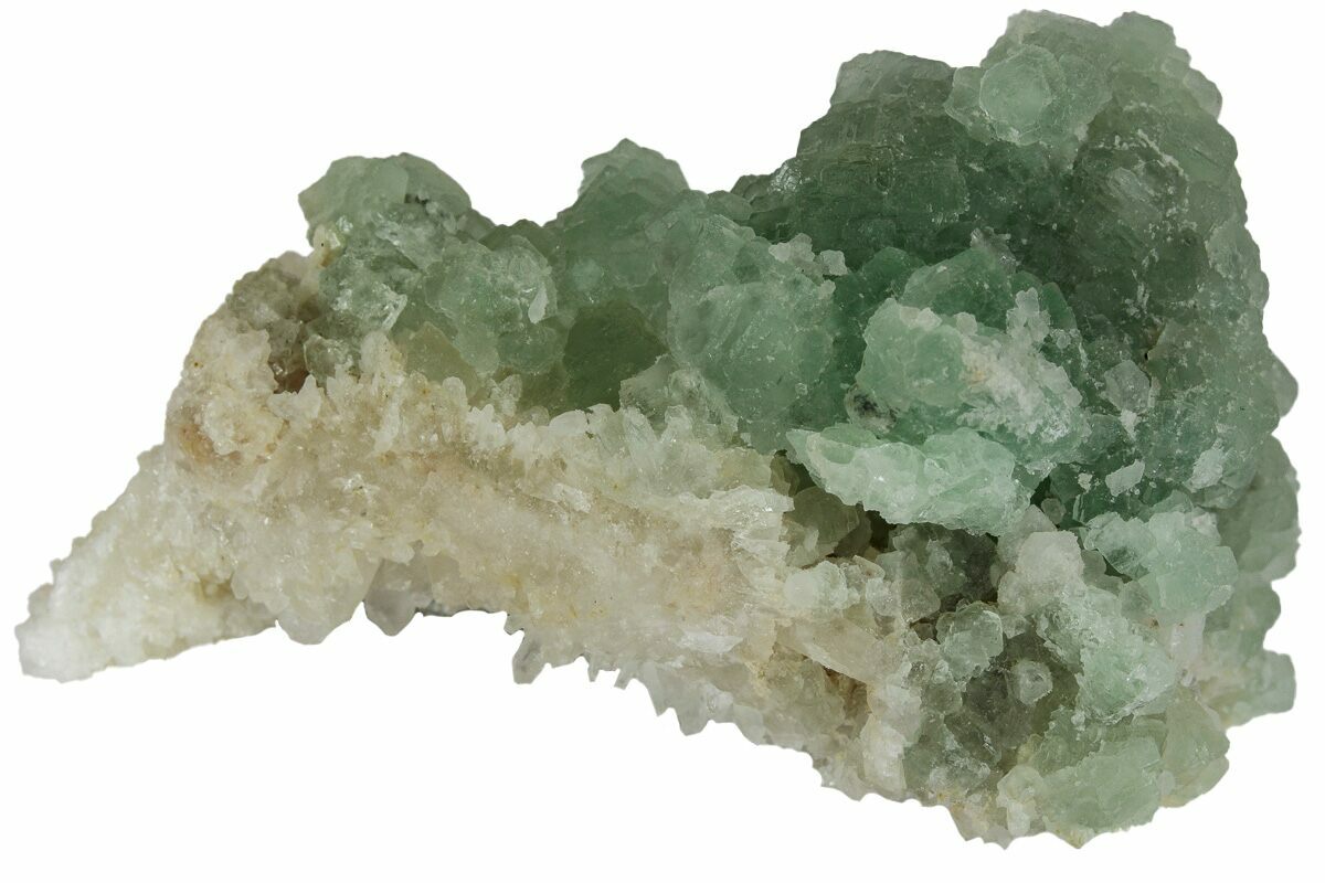 3" Green Fluorite with Manganese Inclusions on Quartz - Arizona ...
