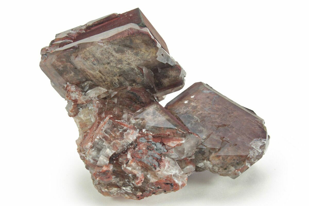 3.9" Multi-Generation Calcite Cluster with Hematite Inclusions - China ...