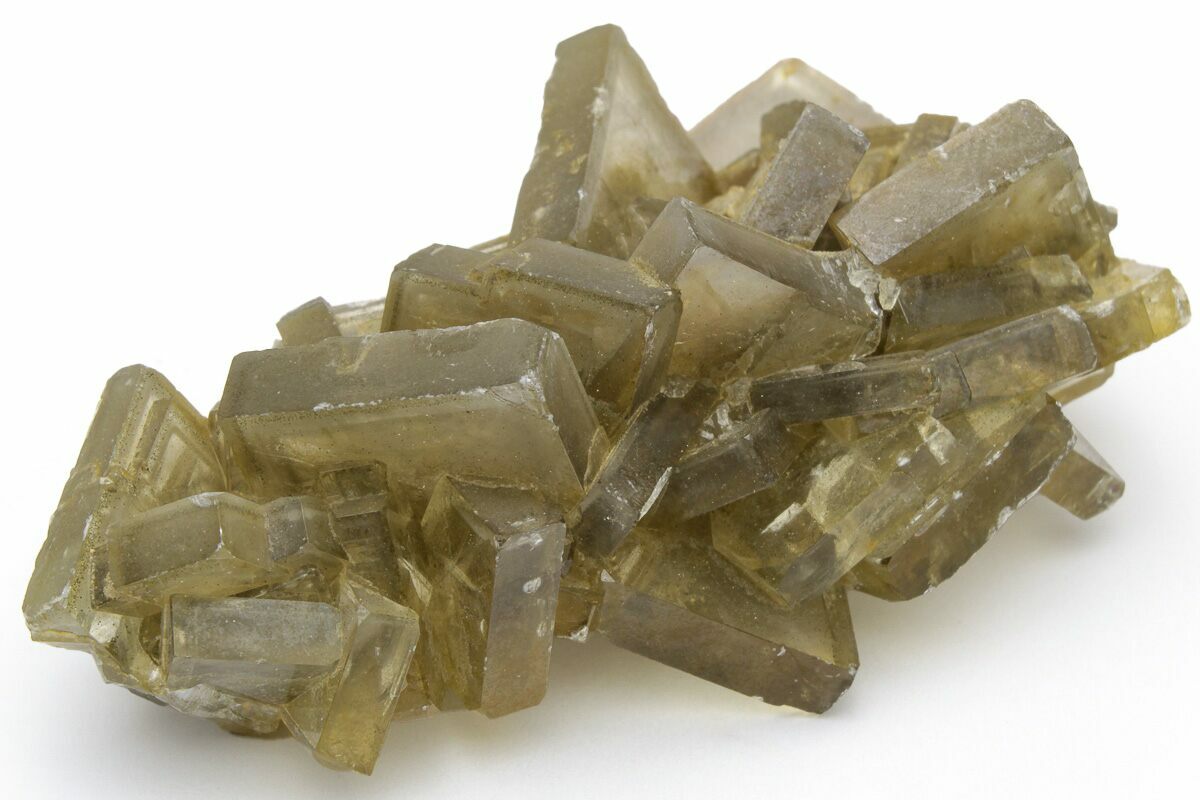 2" Yellow-Brown Tabular Barite Crystals with Phantoms - Peru (#224381 ...