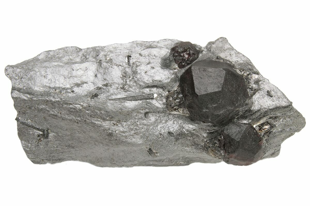 2.6" Plate of Two Red Embers Garnets in Graphite - Massachusetts ...