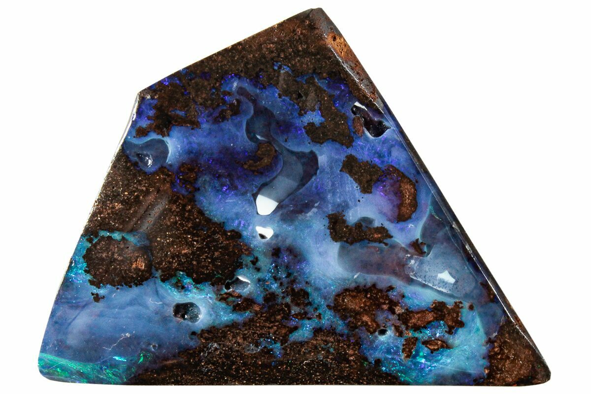 1.5" Vivid Blue Boulder Opal Cabochon - Queensland, Australia (#227098 ...