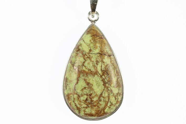 1.4" Green Gaspeite Pendant (Necklace) - 925 Sterling Silver (#228696 ...