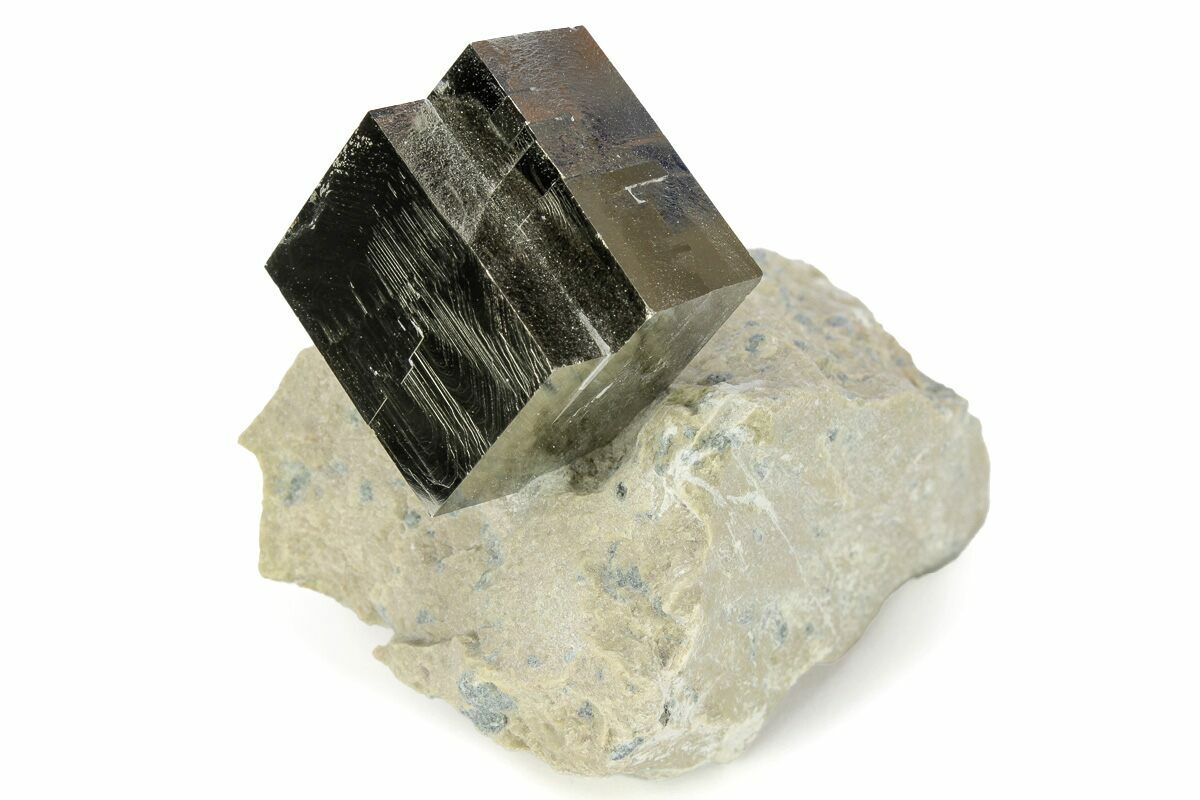 .82" Natural Pyrite Cube In Rock - Navajun, Spain (#227699) For Sale ...