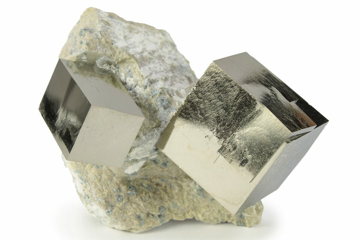 Two Natural Pyrite Cubes In Rock - Navajun, Spain (#227707) For Sale ...