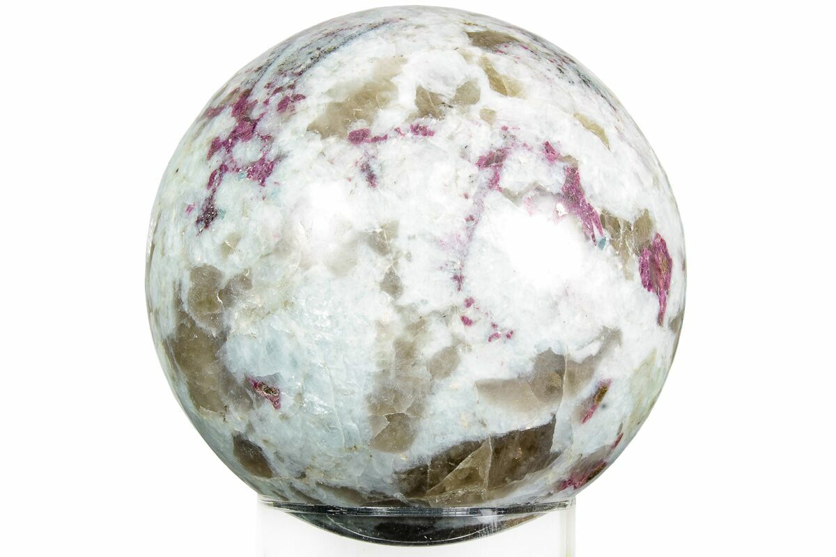 4" Polished Rubellite (Tourmaline) & Quartz Sphere - Madagascar ...