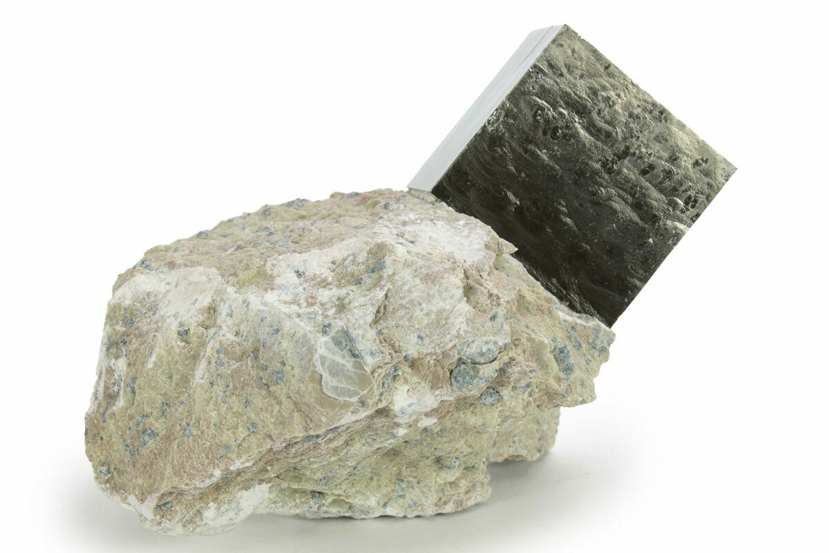 1.39" Pristine, Natural Pyrite Cube In Rock - Navajun, Spain (#227638 ...