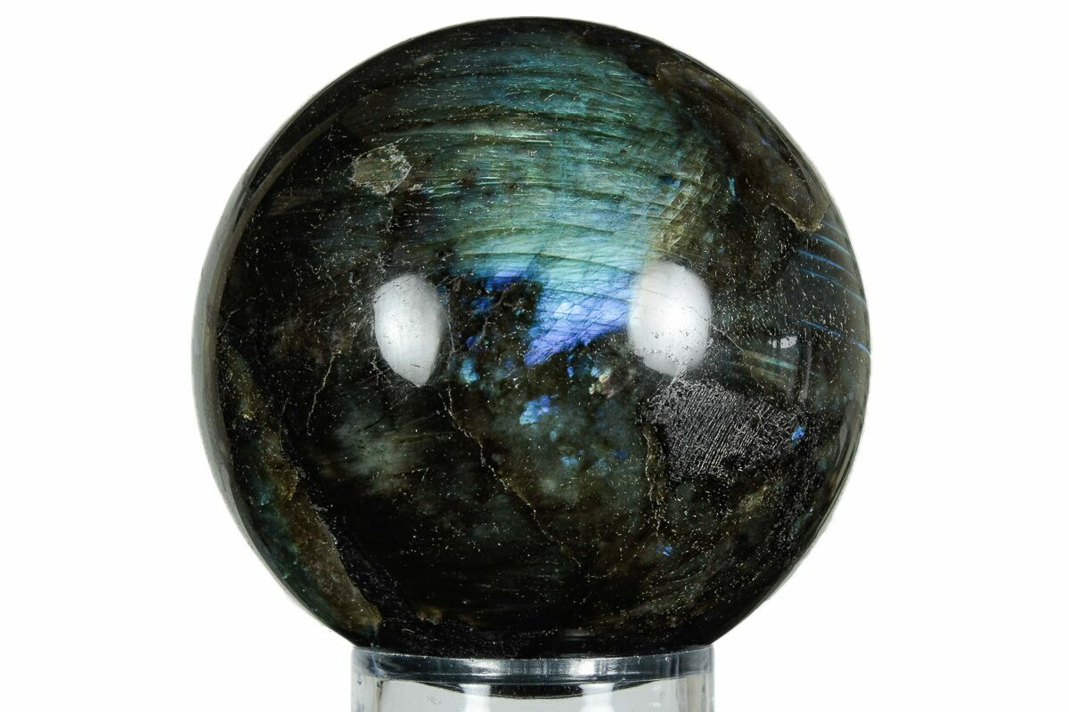 3.25" Flashy, Polished Labradorite Sphere - Great Color Play (#232424 ...