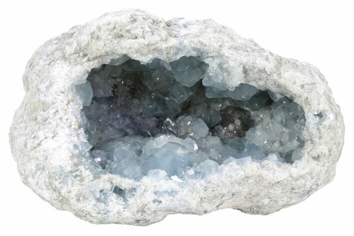 12" Celestine (Celestite) Geode - Deep Pocket & Very Sparkly (#234340 ...