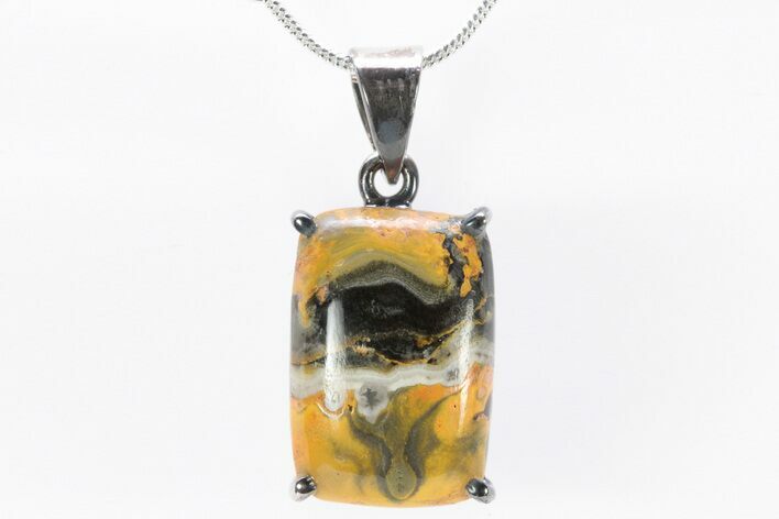 .8" Bumblebee Jasper Pendant (Necklace) - 925 Sterling Silver (#240232 ...