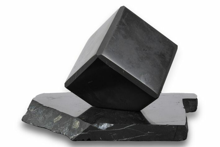 2.1" Polished Shungite Cube With Base (#243416) For Sale - FossilEra.com
