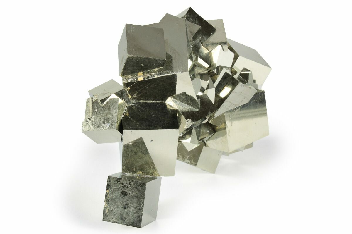 5.3" Shiny, Natural Pyrite Cube Cluster - Navajun, Spain (#245005) For ...