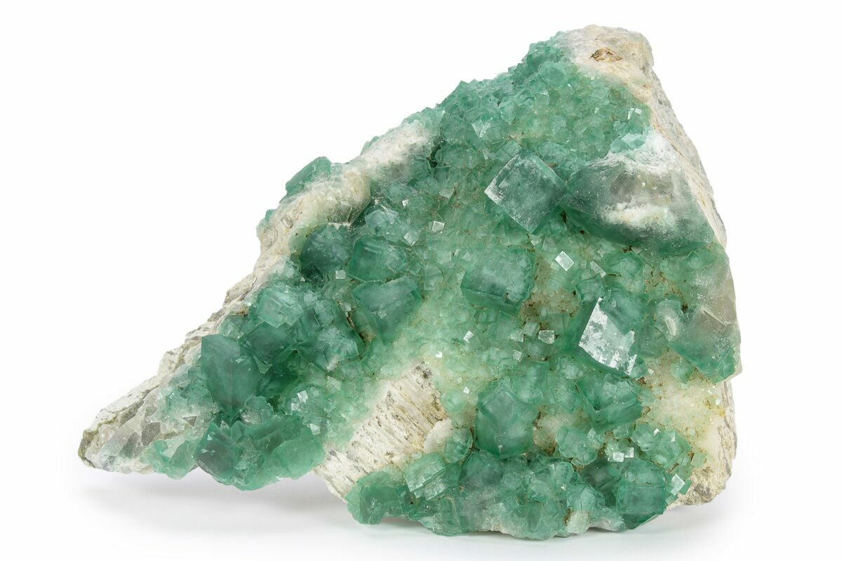 8.2" Green, Fluorescent, Cubic Fluorite Crystals - Madagascar (#246163 ...