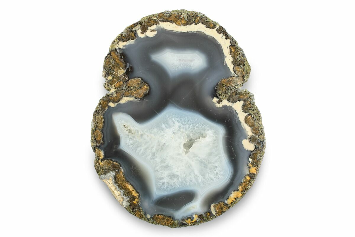 5.8" Las Choyas "Coconut" Geode Half with Banded Agate - Mexico ...