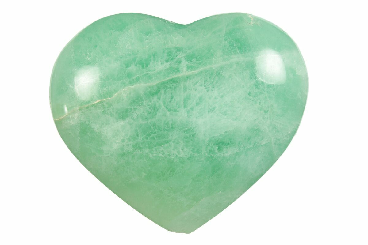 2.9" Polished Fluorescent Green Fluorite Heart - Madagascar (#246447 ...