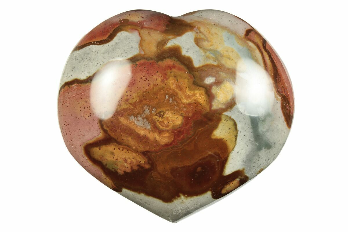 3.15" Wide, Polychrome Jasper Heart - Madagascar (#246395) For Sale ...