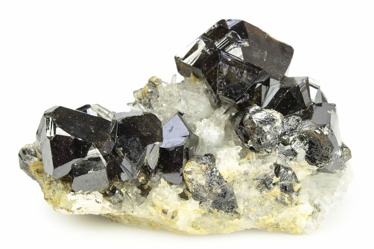 2.4" Gemmy Cassiterite Crystals on Quartz - Viloco Mine, Bolivia ...