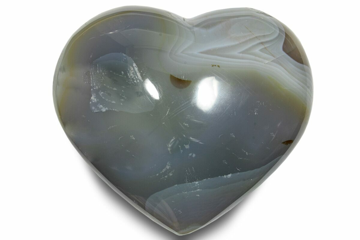 2.8" Polished Banded Agate Heart - Madagascar (#249169) For Sale ...