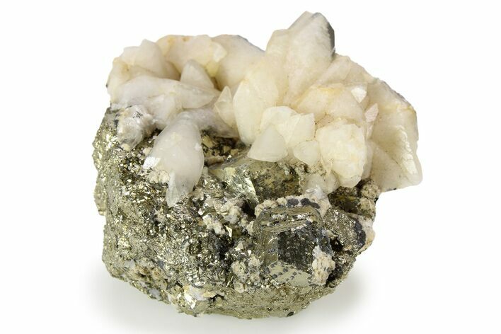 3.8" Fluorescent, Scalenohedral Calcite Crystals on Pyrite - Peru ...
