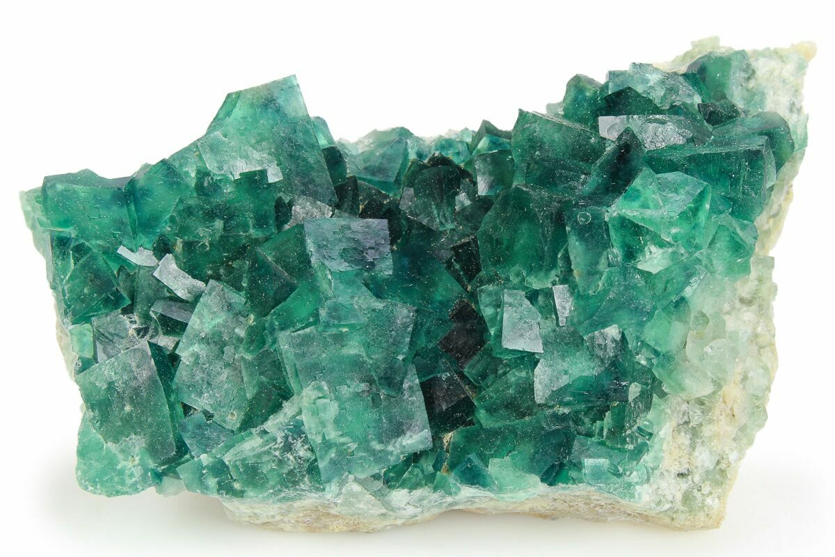 3.5" Green, Fluorescent, Cubic Fluorite Crystals - Madagascar (#253584 ...