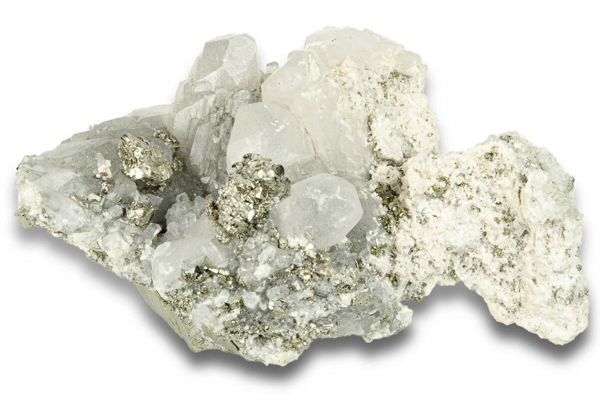 3.8" Calcite Crystal Cluster on Pyrite - Fluorescent! (#256146) For ...