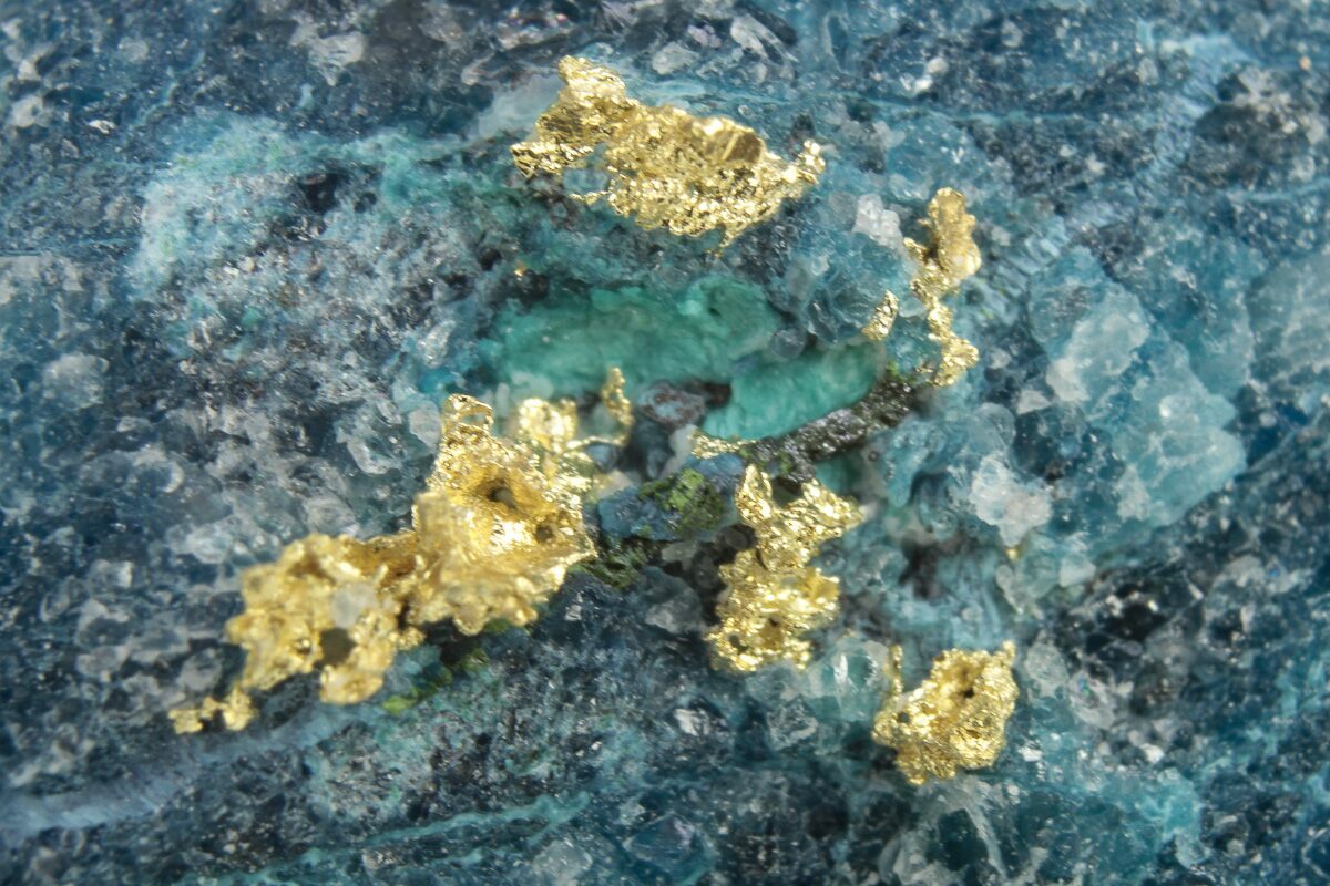 1" Native Gold in Shattuckite - Namibia (#260101) For Sale - FossilEra.com