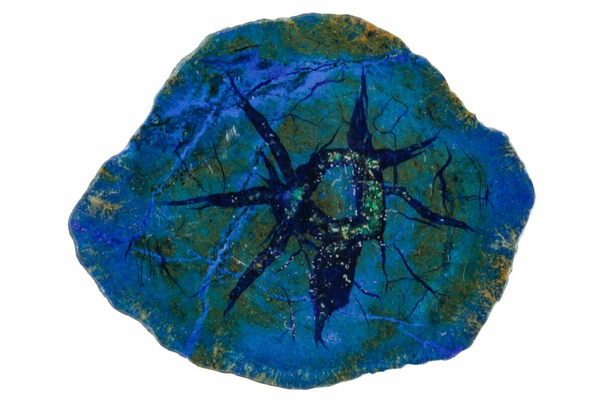 1.2" Vivid Blue, Cut/Polished Azurite & Malachite Nodule - Siberia ...