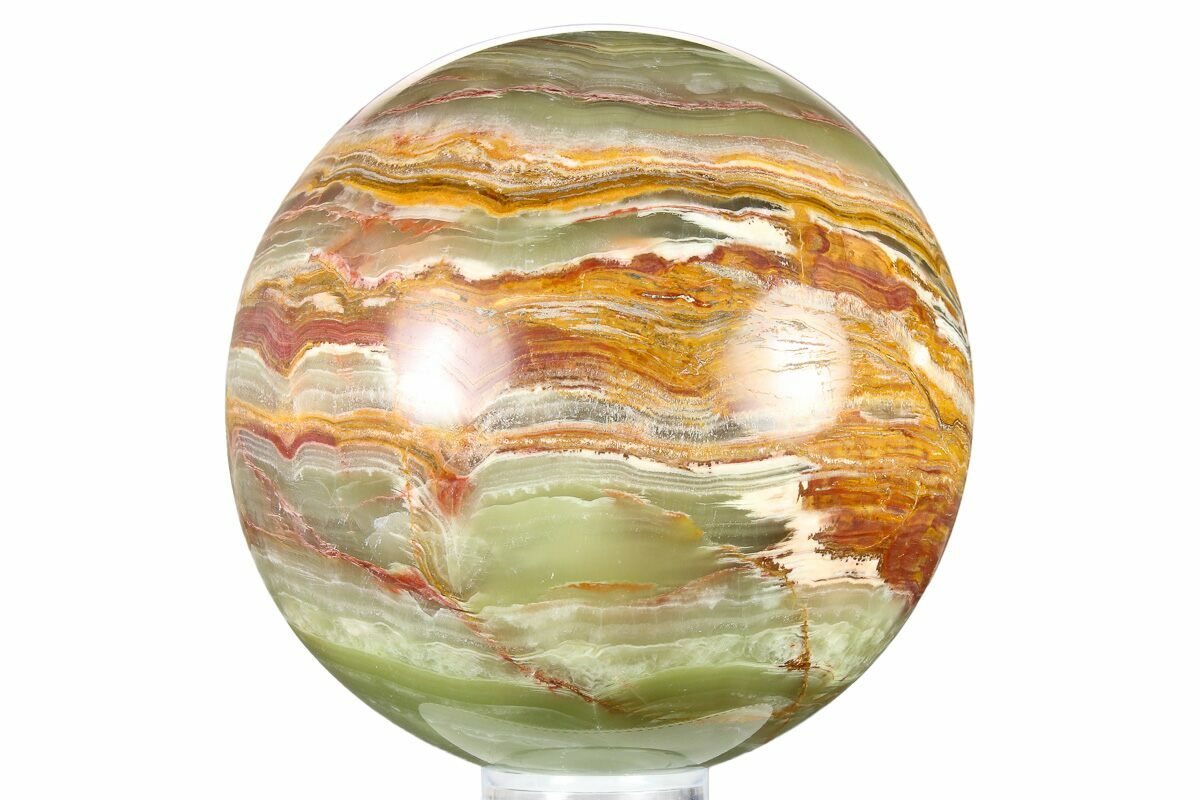 5.8" Polished Green Banded Calcite Sphere - Pakistan (#264765) For Sale ...