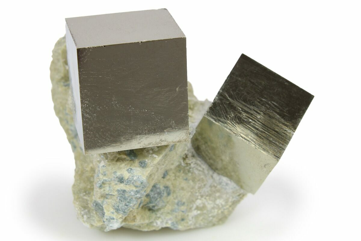 Two Natural Pyrite Cubes In Rock - Navajun, Spain (#265324) For Sale ...