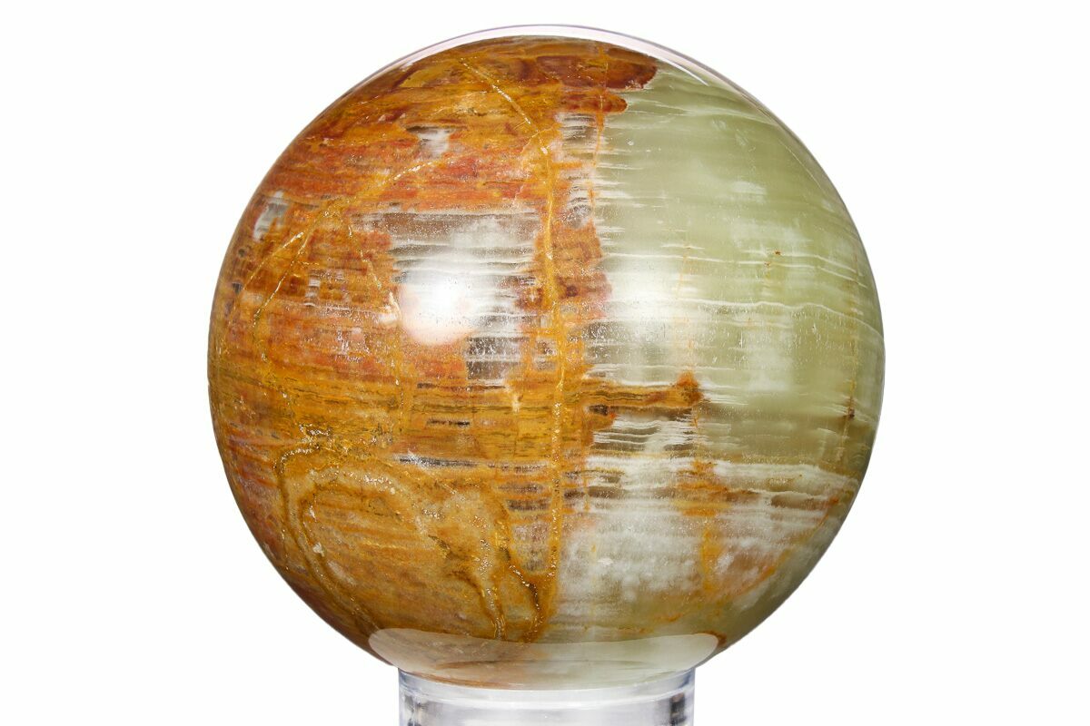 4" Polished Green Banded Calcite Sphere - Pakistan (#265574) For Sale ...