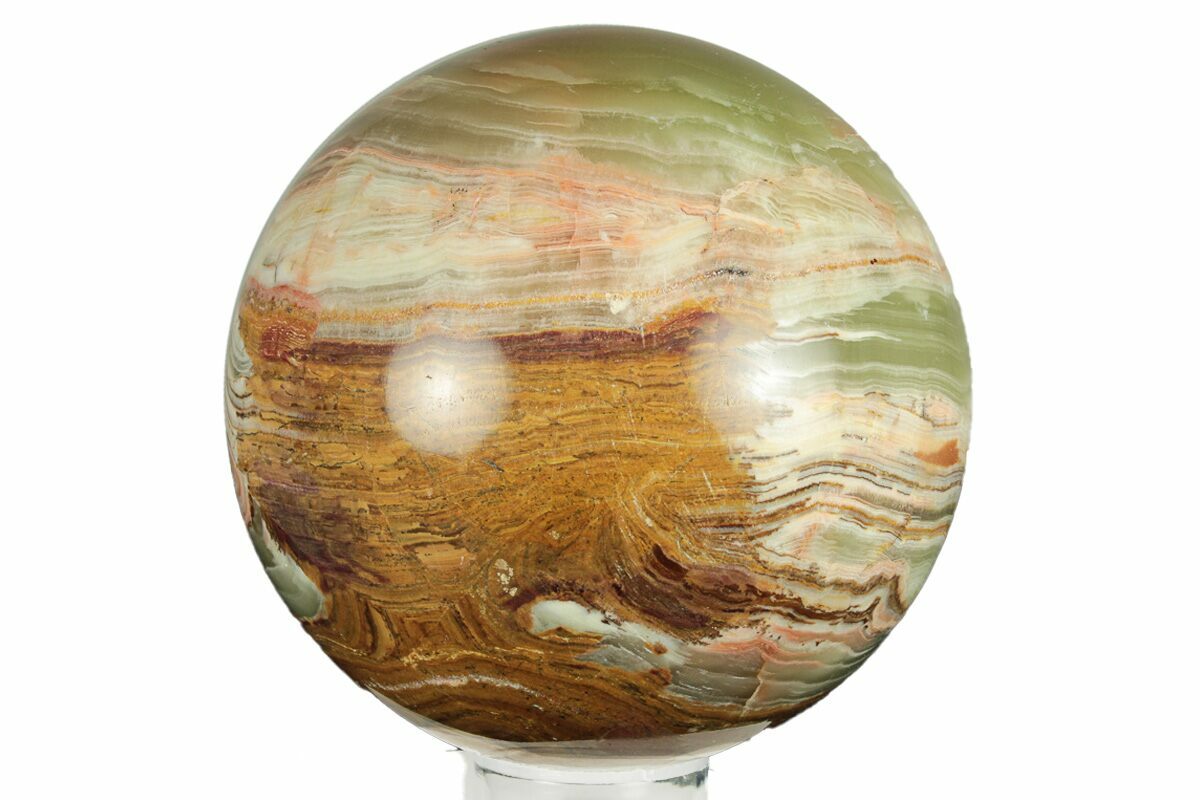 3.9" Polished Green Banded Calcite Sphere - Pakistan (#266488) For Sale ...
