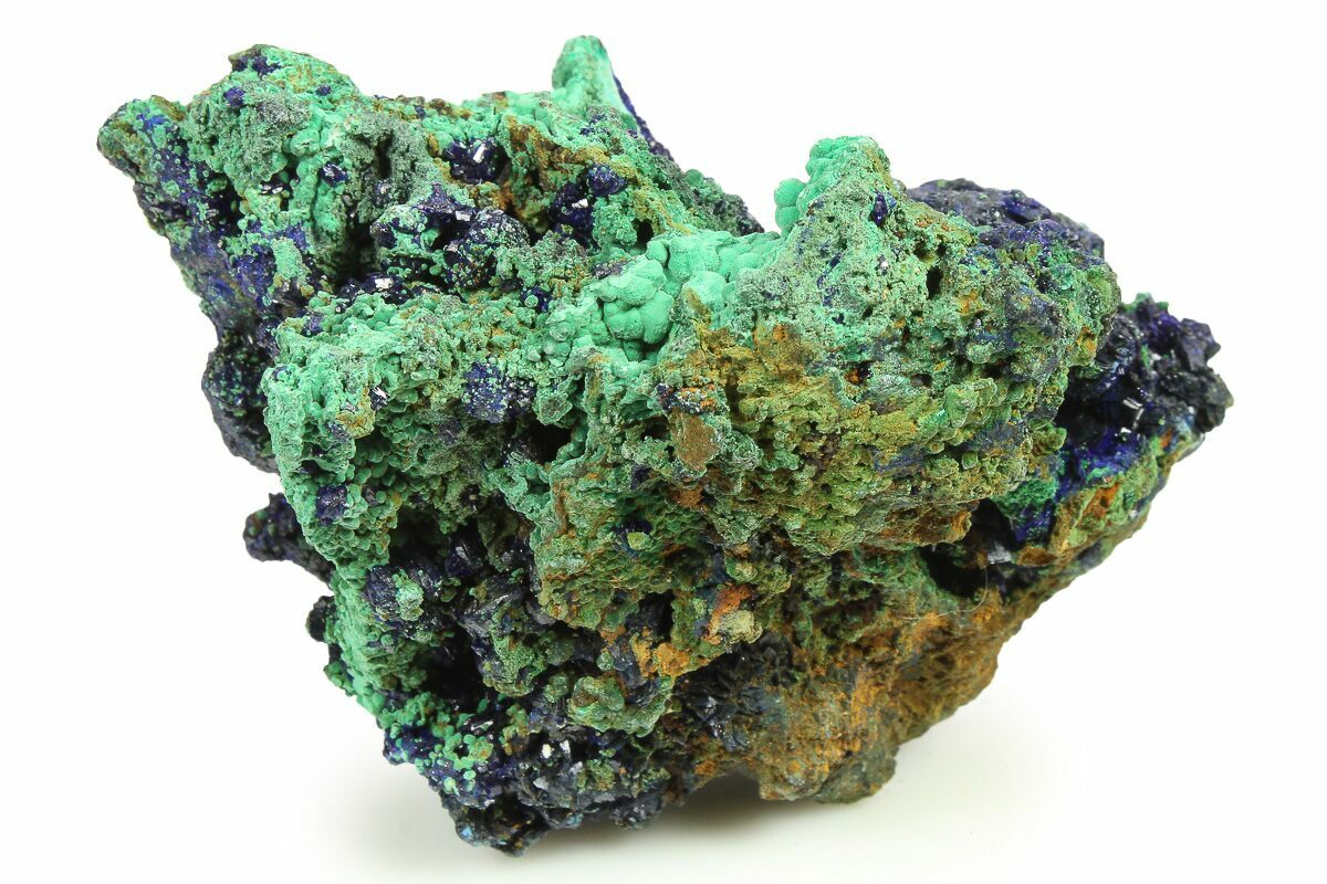 3.6" Sparkling Azurite Crystals on Fibrous Malachite - China (#274645 ...