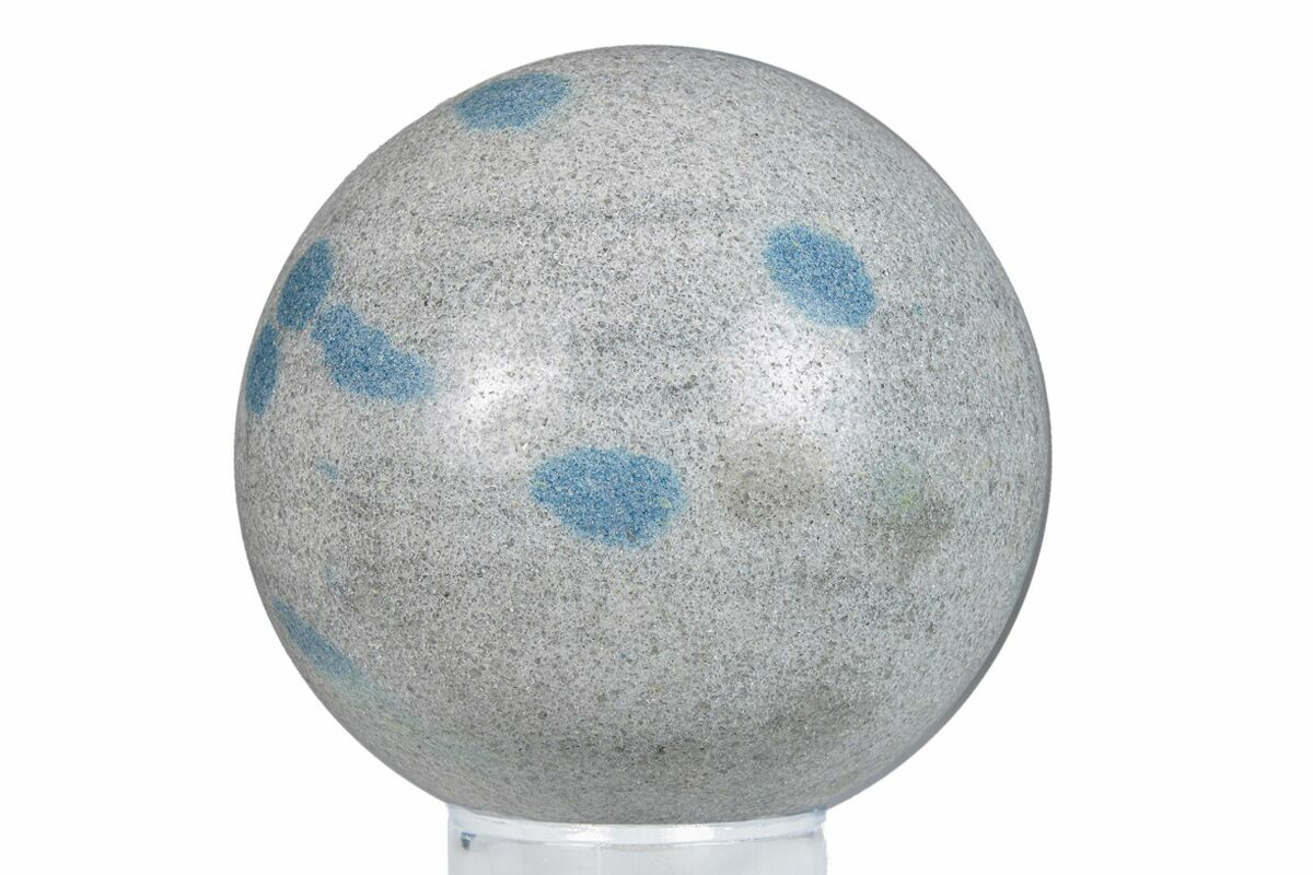 2.65" Blue Polka Dot Stone (Apatite & Cleavelandite) Sphere (#283437 ...