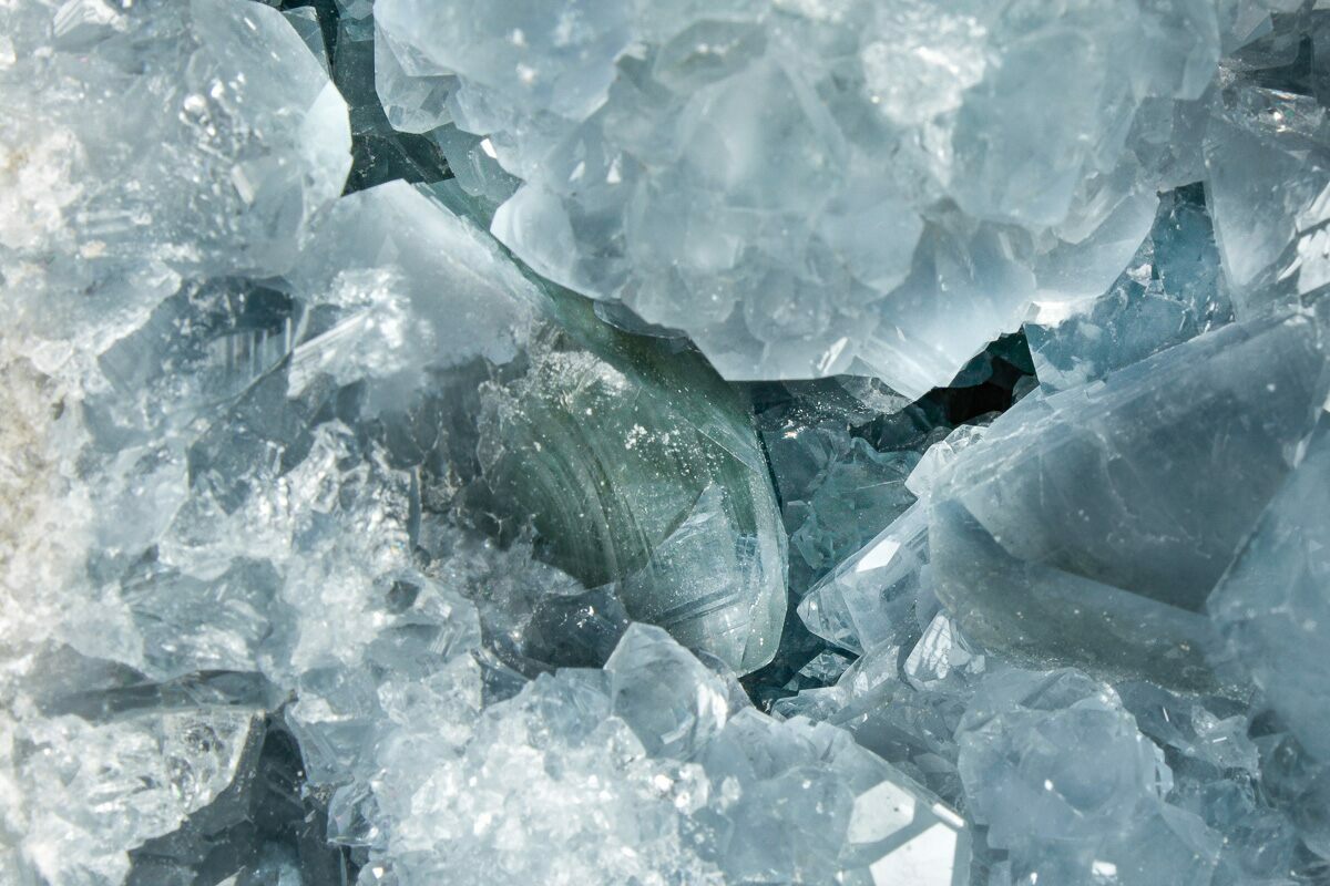4.9" Sparkling Celestine (Celestite) Geode - Madagascar (#300105) For ...