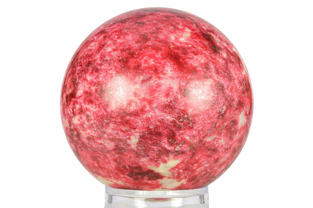 3.2" Polished Thulite (Manganian-Zoisite) Sphere - Trondheim, Norway ...