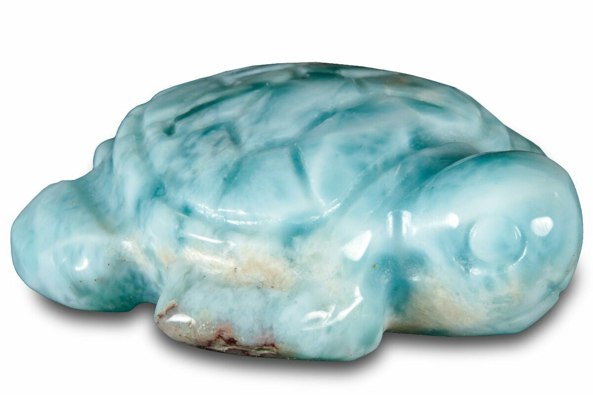 1.1" Polished Carved Larimar Sea Turtle - Dominican Republic (#314960 ...